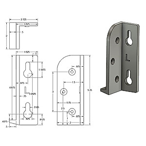 Bear Hollow Supply No-Mortise Corner Bed Bracket, Set of 4