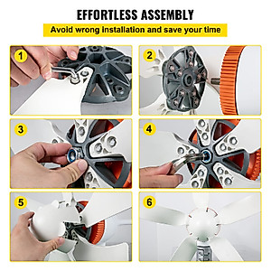 VEVOR Wind Turbine Generator, 12V/24V Wind Turbine Kit, 500W Wind Power Generator with MPPT Controller 5 Blades Auto Adjust Windward Direction Suitable for Terrace, Marine, Motor Home, Chalet, Boat