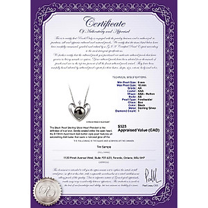 Heart Black 9-10mm AA Quality Freshwater 925 Sterling Silver Cultured Pearl Pendant For Women