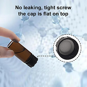 JIUWU 0.3 Oz 10 mL Amber Small Glass Vials, Liquid Sampling Glass Bottles Clear Vials Screwcap Lab Container, Pack of 50