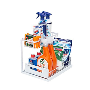 Under Sink Organizers and Storage - Under Sliding Cabinet Basket Organizer Drawer - Makeup Organizer - Kitchen Sink Organizer - Bathroom Organizer - Pull Out Cabinet Organizer (WHİTE)