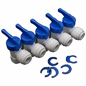 5 PCS Elbow 1/4¡± Female x 3/8" Tank Ball Valve Quick Connect Aquarium RO Water Connector