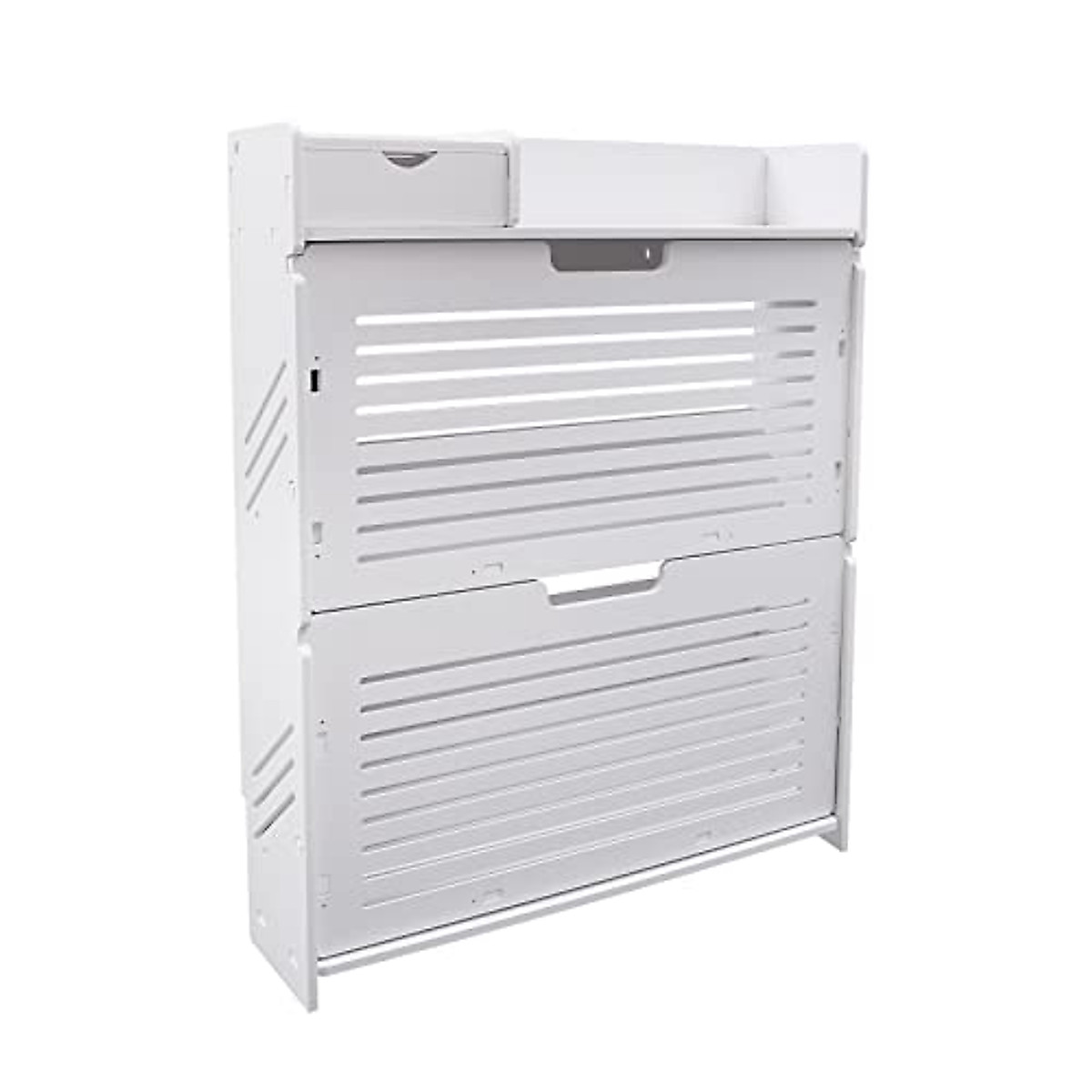 YIYIBYUS 2 Flip Shoe Storage Cabinet for Entryway,Modern Free Standing Shoe Rack with Doors,Hidden Slim Shoe Storage Organizer for Entryway, Hallway, Bedroom,White