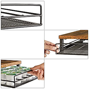 Coffee Pod Drawer Holder for K Cup, 35 Capacity Capsule Pods Storage Organizer,Under Coffee Pot Storage Drawer, Home Kitchen Coffee Pod Holder Counter Coffee Station TCJ001H