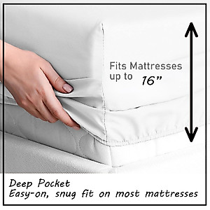 Birch Sheets Full Size, Forest Bed Sheets, Patterned Bedding Sheets & Pillowcases 4 Piece Set - Soft Microfiber Deep Pocket Fitted Sheet & Flat Sheet & 2 Pillow Cases J1-&-61