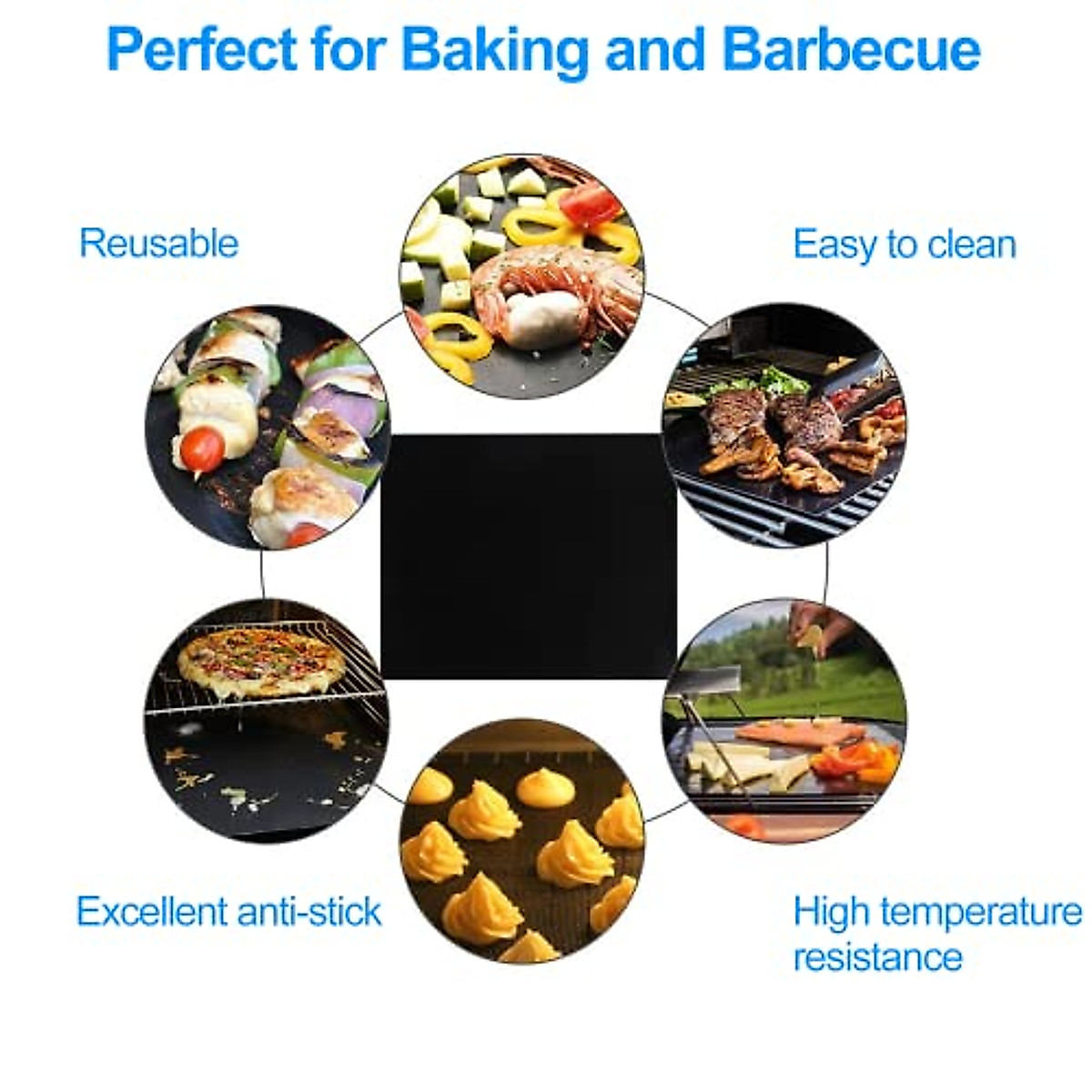 TeHappy Oven Liners for Bottom of Oven and Red Oven Rack Guards and Silicone Basting Brush Set of 5, 23.6"x15.75" Large Heavy Duty Oven Mat 2 Pack and Silicone Oven Rack Shields Edge Protector 2 Pack