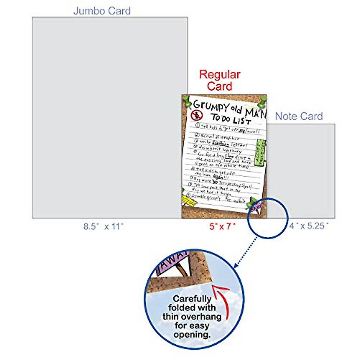 NobleWorks Funny Birthday Greeting Card with 5 x 7 Inch Envelope (1 Card) Bday Grumpy Old Man List 9729Z