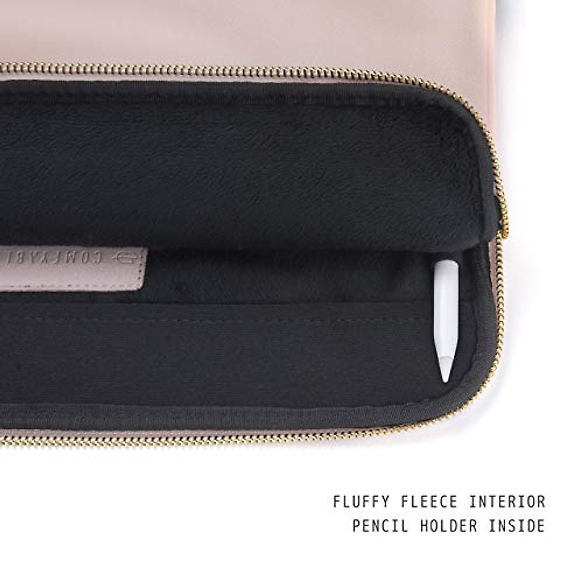 Comfyable Tablet Sleeve Compatible for iPad Pro 12.9 inch M2 2022 M1 2021-2018 3rd 4th 5th 6th Generation & Smart/Magic Keyboard with Pencil Holder, Waterproof Zipper Case, Pink & Black