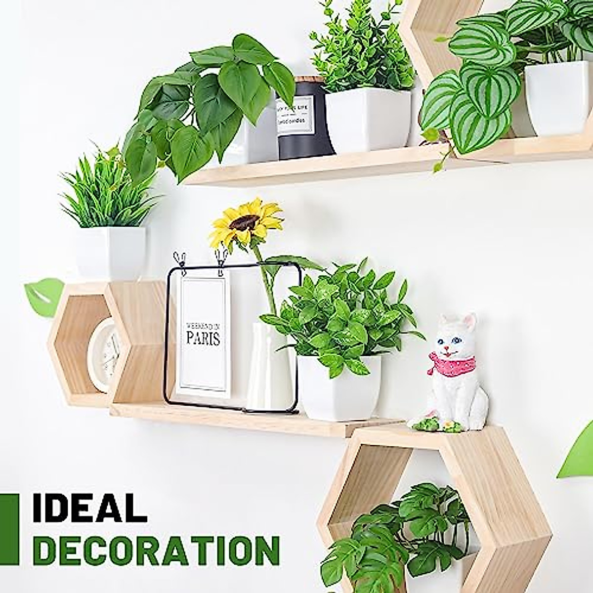 Der Rose 6 Packs Fake Plants Small Artificial Plants for Home Office Desk Bathroom Aesthetic Farmhouse Room Decor Indoor