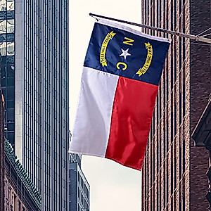 VICDRIA North Carolina State Flag 3x5 Ft, Double Sided Deluxe Embroidered Heavy Duty Polyester Durable NC Outside Flags, Indoor/Outdoor, Sewn Stripes and Brass Grommets
