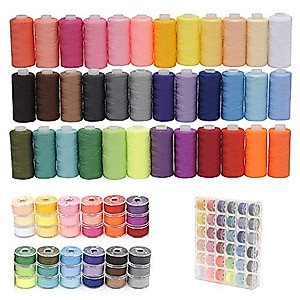 KEIMIXJIA 72Pcs Sewing Thread Kits, 36 Colors, Polyester, 550 Yards Per Spools, Prewound Bobbin Threads with Case, Compatible with Hand & Machine Sewing