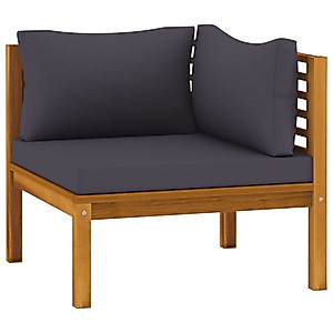 vidaXL Solid Acacia Wood Patio Lounge Set 12 Piece with Cushion Outdoor Garden Terrace Wooden Modular Sofa Seating Seat Sitting Chair Furniture