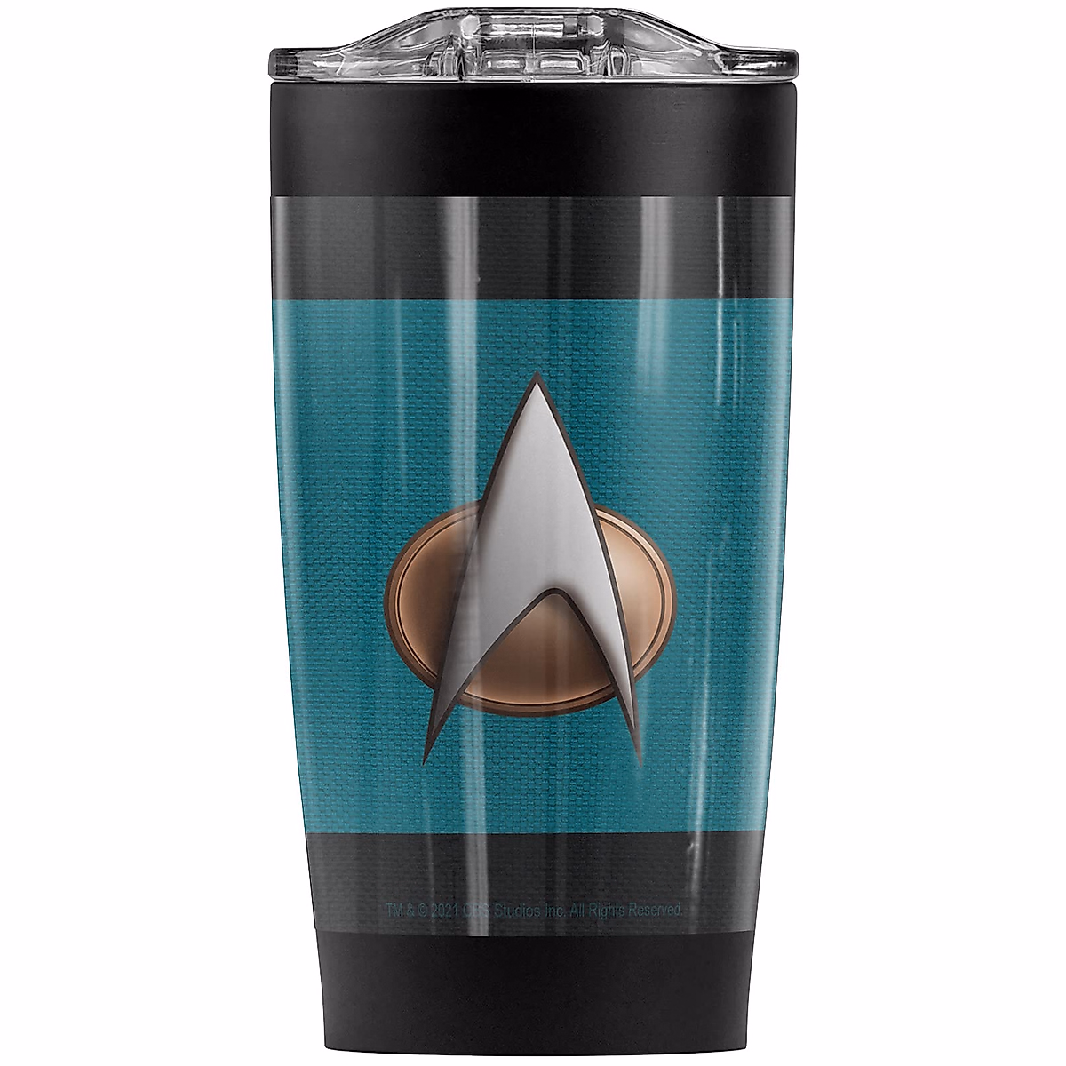LOGOVISION Star Trek TNG Science Uniform Stainless Steel Tumbler 20 oz Coffee Travel Mug/Cup, Vacuum Insulated & Double Wall with Leakproof Sliding Lid | Great for Hot Drinks and Cold Beverages