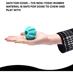 Interactive Dog Chew Toy Ball - Bite-Resistant Dog Treat Ball Dispenser Feeder - Ideal as Dog Puzzle Toys for Dog Boredom, Puppy Teething & Mind Stimulating Training Exercise (Color May Vary)