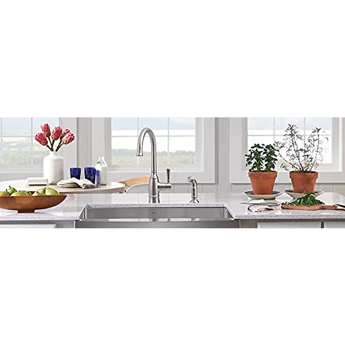 Moen G18121 1800 Series 30-Inch X 21-Inch Stainless Steel 18 Gauge Single Bowl Farmhouse Kitchen Sink