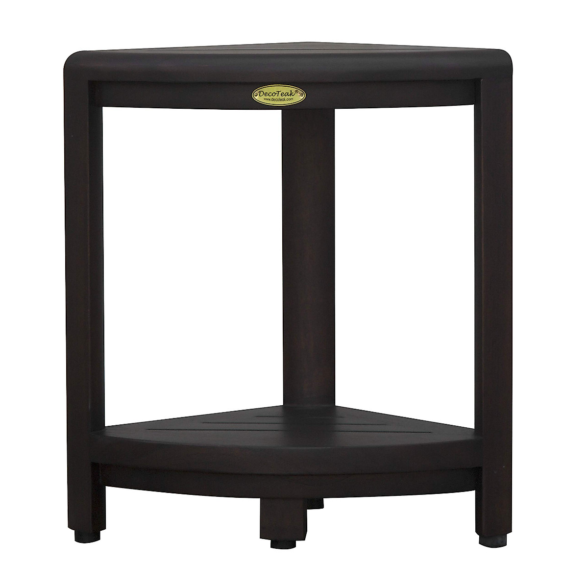 EcoDecors Fully Assembled Teak Corner Shower Shelf, Shower Stool for Shaving Legs, Shower Foot Stool, Teak Shower Stool, Corner Shower Stool, Small Shower Stool, Teak Corner Shower Bench, Teak Stool