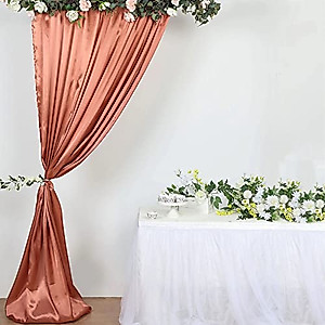 BalsaCircle 8x10 feet Terracotta Satin Curtain Wedding Photography Backdrop Panel Party Events Reception Photo Booth Home Decorations Supplies