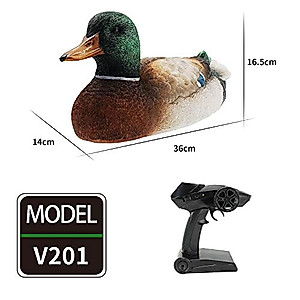 GoolRC RC Boat Flytec V201 RC Duck Boat 2.4Ghz Hunting Motion Remote Control Duck Boat Waterproof for Swimming Pool Pond&Garden Decor with 2 Battery
