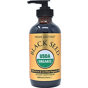 Organic Black Seed Oil 16oz - Cold Pressed Unrefined High Thymoquinone 1.7% USDA Certified - Turkish Origin Potent Nigella Sativa Liquid - Vegan Omega 3 6 9, Antioxidant Immune Boost Joints Skin Hair