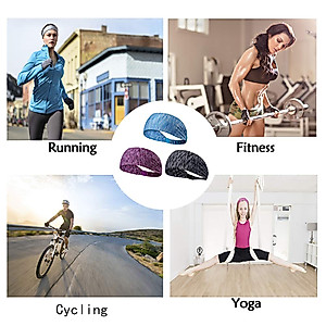 Headbands for Men Women,Sport Hair Bands for Women's,Athletic Non Slip Headbands Sweat Workout Headbands,Moisture Wicking Headband,Sweatband Headband for Running Gym