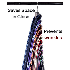 Umo Lorenzo Premium Wooden Necktie and Belt Hanger, Walnut Wood Center Organizer and Storage Rack with a Non-Slip Finish - 20 Hooks (Wooden)