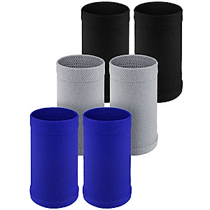 Tondiamo Wrist Sleeve and Brace Set - 3 Pairs Compression Wrist Wraps with Splints for Men and Women (Black, Gray, Blue, Small)