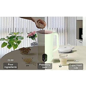 LMFUEN Automatic Soy and Nut Milk Maker,27oz/800ml,Food Processor,Rice Paste,Juice,Baby Food Hot Blender, Smoothie,Corn,Crushing Ice,Delay Start/Keep Warm & BPA Free (Green)