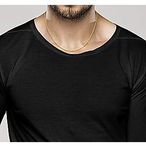 Miabella Solid 18K Gold Over 925 Sterling Silver Italian 2.3mm Diamond Cut Cuban Link Curb Chain Necklace for Women Men, Made in Italy (Length 18 Inches (women's average length))