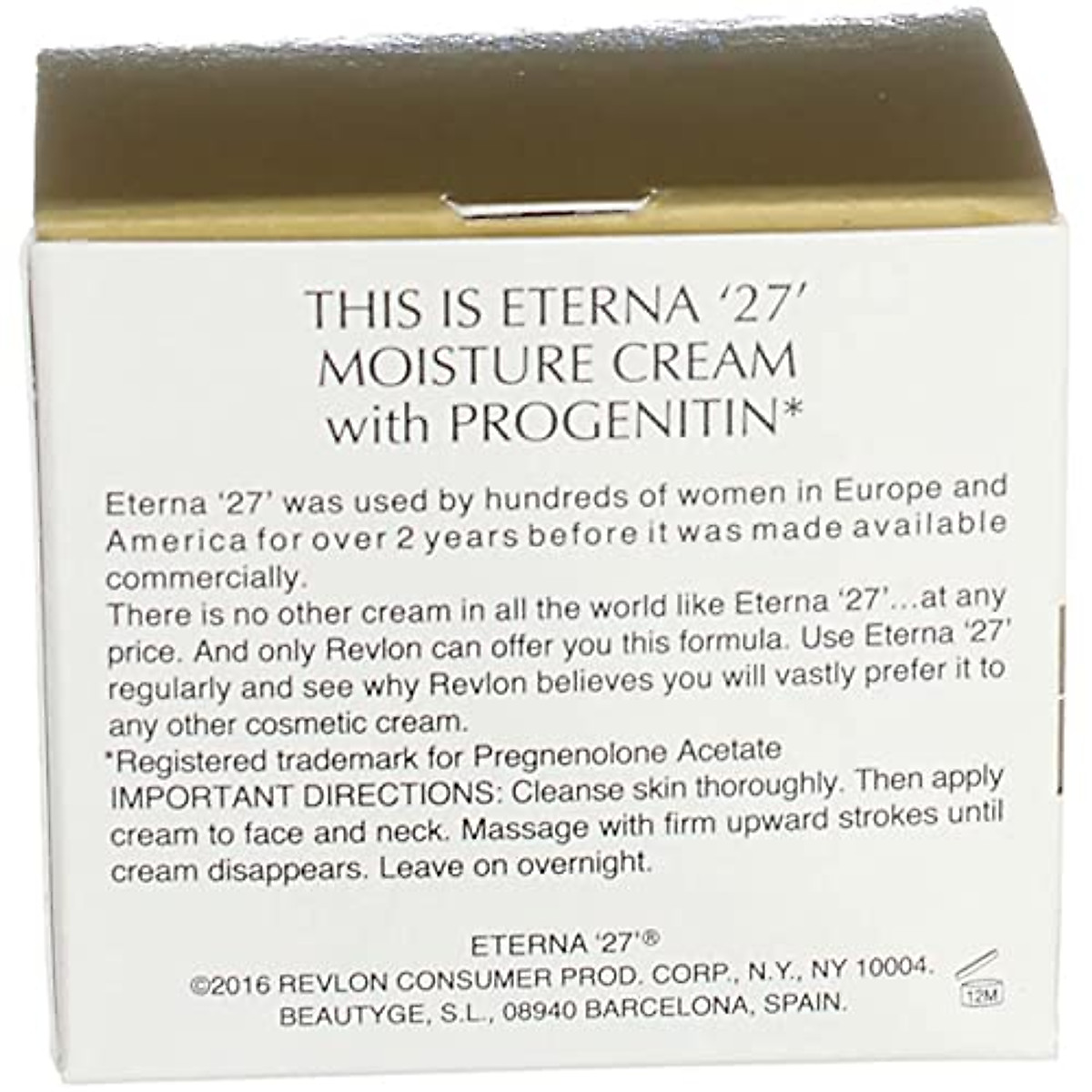 Revlon Eterna '27' Moisture Cream with Progenitin, 2 Ounce (Pack of 2)