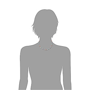 LTC Designs Austrian Crystal Multi Color Beaded Choker Necklace, 14" + 3" Extender for Men,Women,and Teens