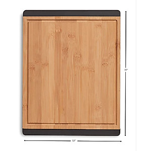 Realm 11" x 15" Bamboo Stronghold Cutting Board | Non-Slip with Juice Groove | Organic Sustainable Premium Bamboo Wood