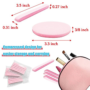 120 Pcs Facial Sponges Compressed,Face Cleansing Sponge,Makeup Removal Sponge Pads,Exfoliating Wash Round Sponge for Women,Girls,Pink