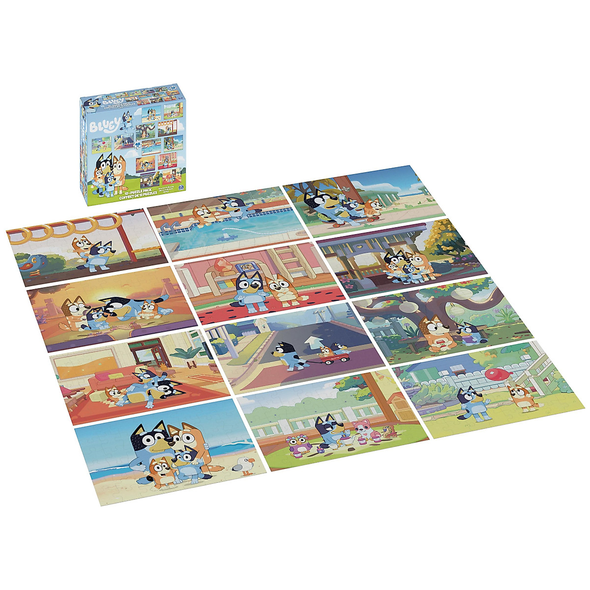 Bluey 12-Pack of Jigsaw Puzzles for Families, Kids, and Preschoolers Ages 4 and Up