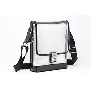 DOMINIE Messenger Unisex Black Holographic Leather/TPU Satchel Bag