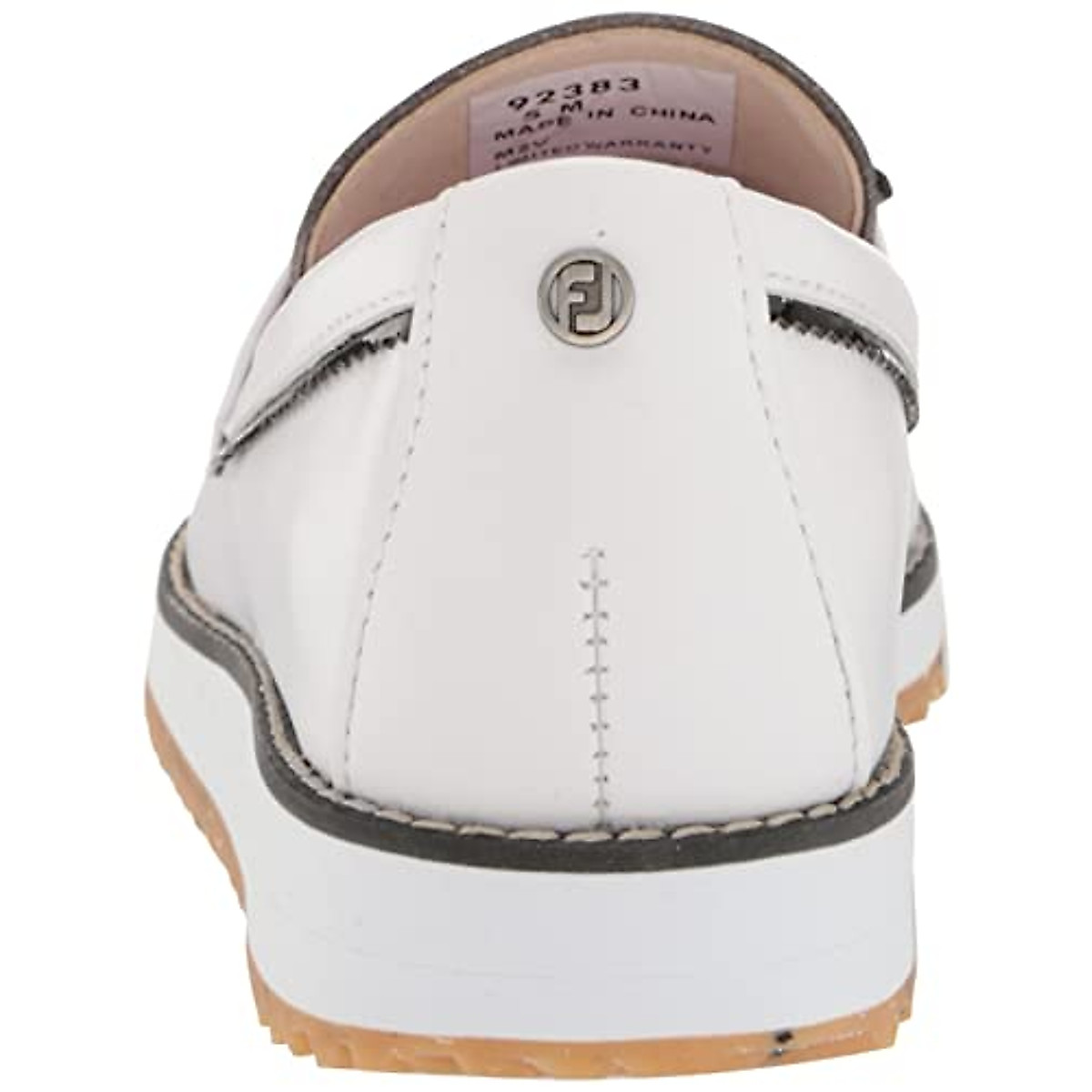 FootJoy Women's FJ Sandy Golf Shoe, White/Black, 9 Wide