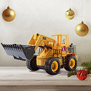 Top Race TR-113 5 Channel Full Functional Remote Control Tractor Toy Front Loader - 14 x 6 x 8 inch Electric RC Remote Control Construction Toy Tractors with Lights and Sounds