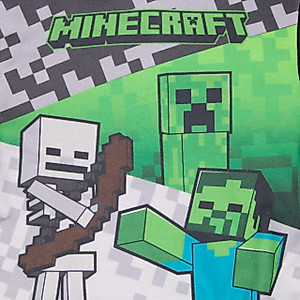 Minecraft Boys 2 Piece Fleece Pants Sets, Pullover Hoodie and Jogger Set for Boys (Black, Size 5/6)