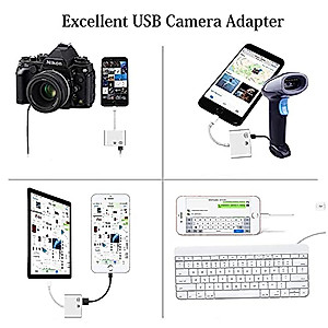 Lightning to Ethernet Adapter, [Apple MFi Certified] 3 in 1 Network Adapter Compatible with Mobile Phone Pad to USB Camera Adapter/SD Card Reader/USB OTG Adapter High-Speed(White)