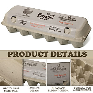 PerKoop 240 Pcs 2x6 Egg Cartons Bulk 1 Dozen Cardboard Egg Cartons Paper Pulp Egg Cartons for Farm Market Family Kitchen Storing Eggs, Chicken Eggs