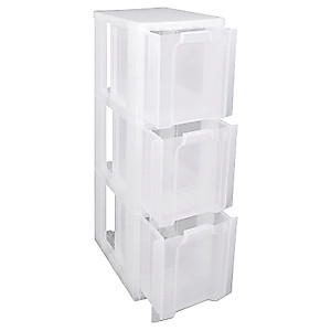 Really Useful Plastic Storage Box Storage Tower 3x25 Litre Clear Frame with Drawers