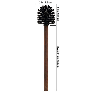 Redecker Toilet Brush and Replacement Head Set, Oiled Thermowood Handle, Nylon Bristles, Made in Germany