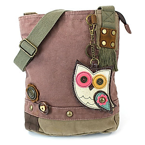 CHALA Handbags Patch Crossbody Messenger Bags - Mauve (Color Owl)