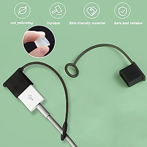 5 Pcs USB C Cable Cover + 5 USB Port Protective Cover + 5 USB C Dust Plugs Caps + 5 Anti Dust Protectors for 3.5mm Headphone Jack, Silicone Anti-Dust Pluggy Caps for Type C Charging Port Devices