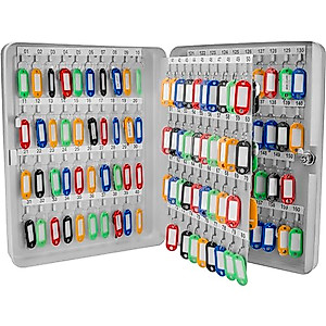 Barska Key Lock Key Cabinet Lock Box with Numbered Hooks and Tags - 160 Position - Color Tags