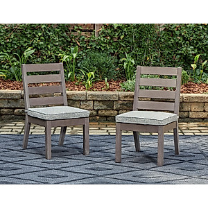 Signature Design by Ashley Hillside Barn Outdoor Dining Chair, Set of 2, 20" W x 27" D x 37" H, Light Brown & Light Gray