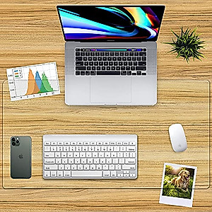 Awnour Clear Desk Pad Blotter - 32 x 16 inches - Non Slip Writing Mat for Office and Home - Round Edges - Textured/Forested…