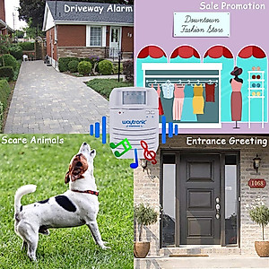 Waytronic PIR Infrared Motion Sensor Activated Sound Player Loudspeaker with Recordable Audio Alarm Motion Detector for Door Greeter Welcome Guests Entry Alert And Sales Advertising