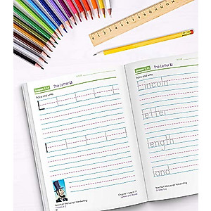 Spectrum Manuscript Handwriting Workbooks, Ages 5 to 8, Kindergarten to 2nd Grade Handwriting Practice With Lower-and Uppercase Letters, Sentence Practice, and Vocabulary - 96 Pages