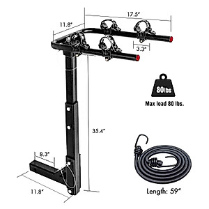 AA Products 2 Bike Rack Platform Hitch Mount Rack Foldable Bicycle Rack for Cars, Trucks, SUV's and Minivans, Fits 2'' Hitch Receiver