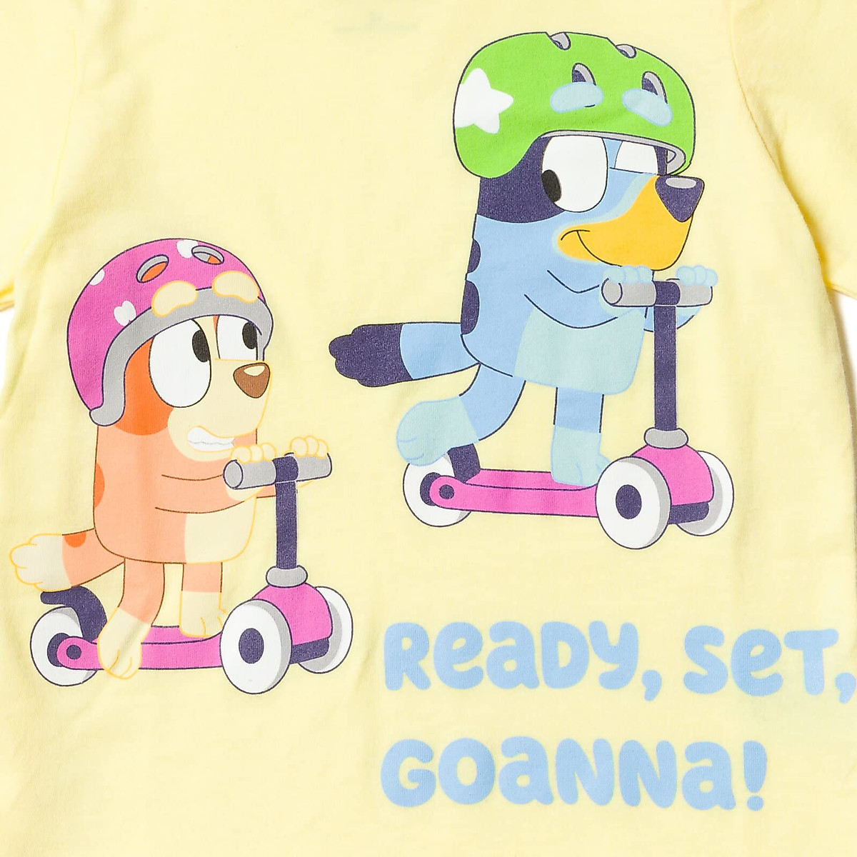 Bluey Bingo Toddler Boys 3 Pack T-Shirts Grey/Yellow/Green 4T